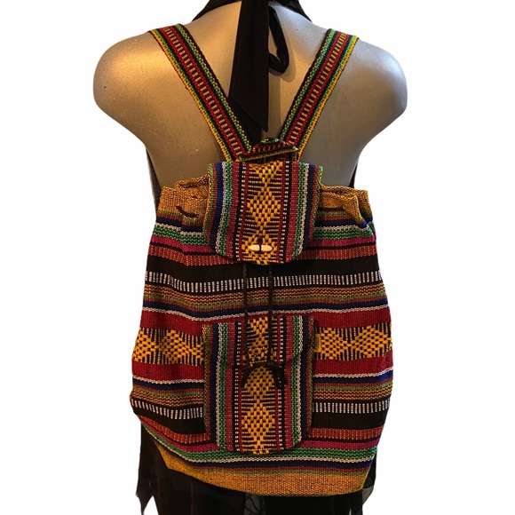 pinzon | Bags | Woven Mexican Backpack Bag 5x15 Terracotta Hippie Boho ...